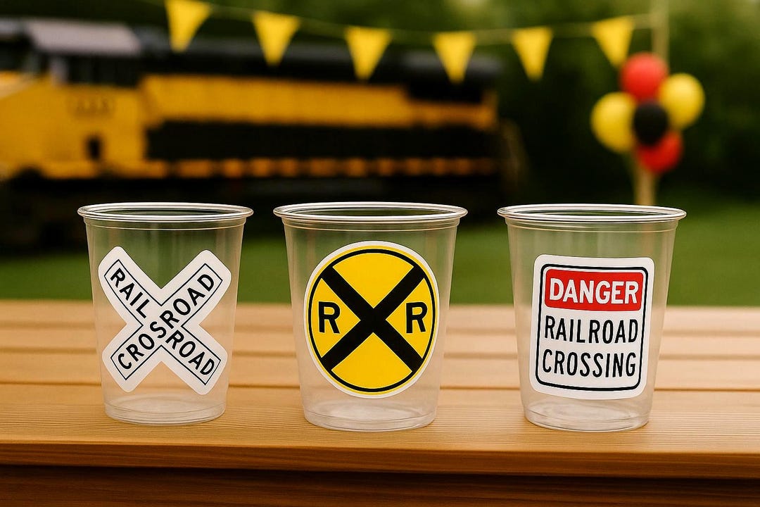 Train Cups, Train Party Favors, Train Birthday Favors, Train Party Cups ...
