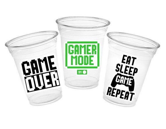 GAMING PARTY Cups - Video Game Cups Video Game Party Cups Level Up ...
