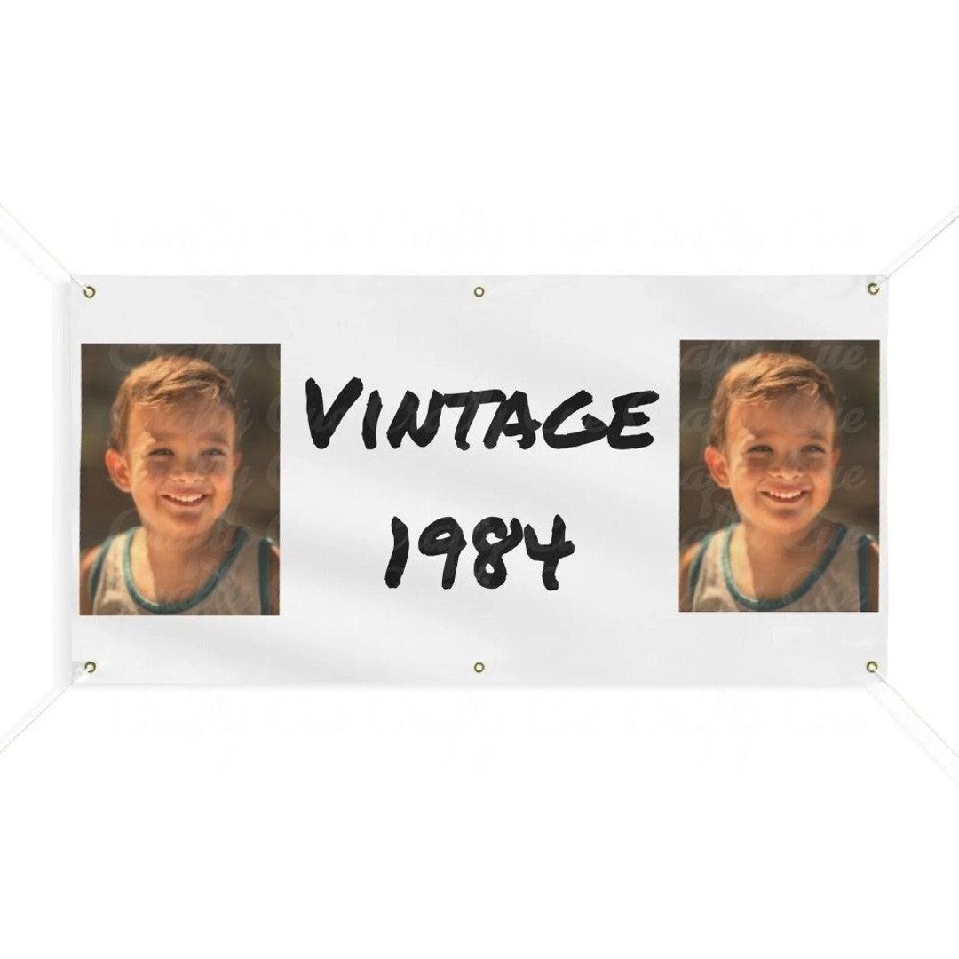 Custom Face Party Banner, Personalized Face Party Banner, 1984 Birthday ...