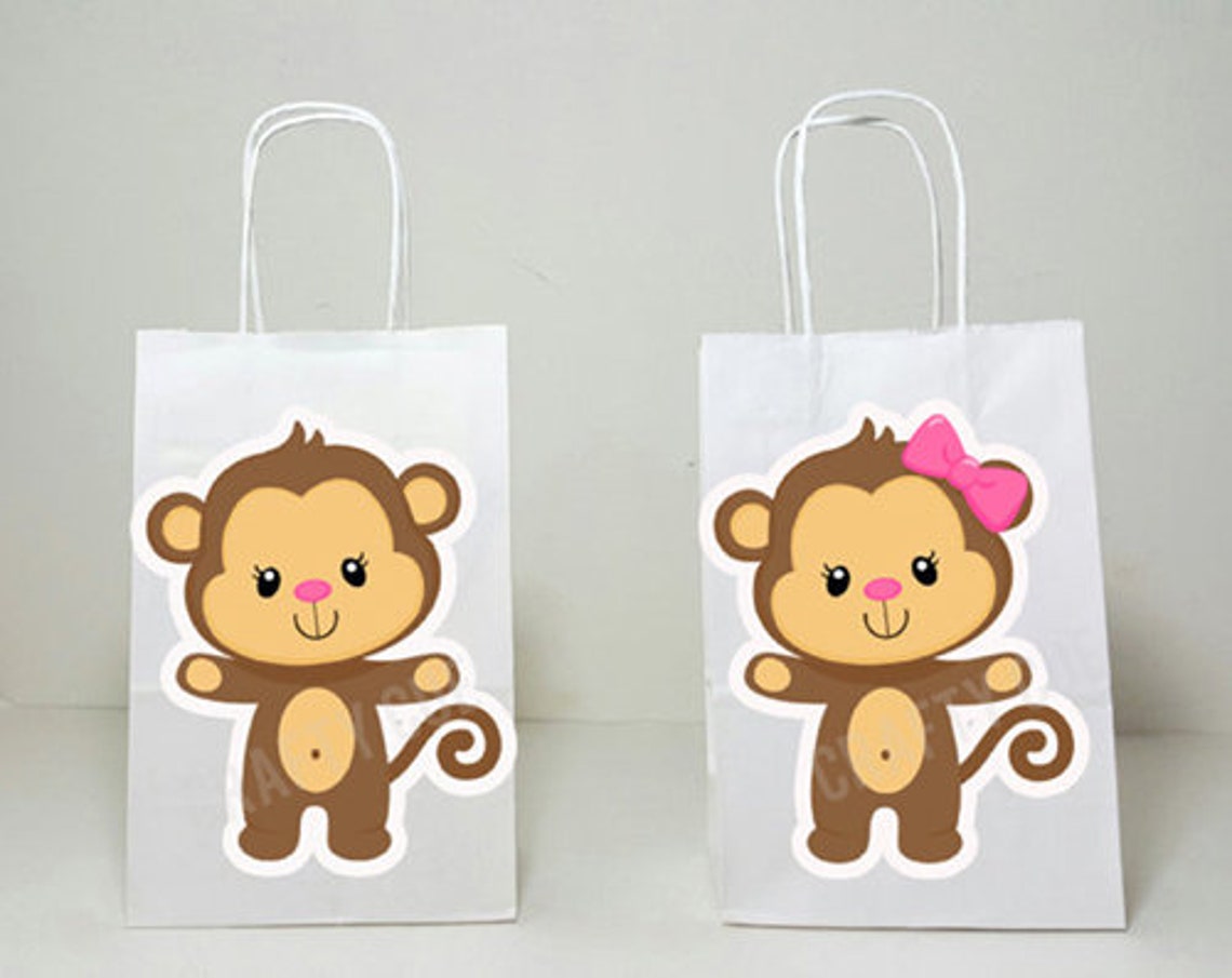 Monkey Goody Bags Monkey Favor Bags Monkey Goodie Bags | Etsy