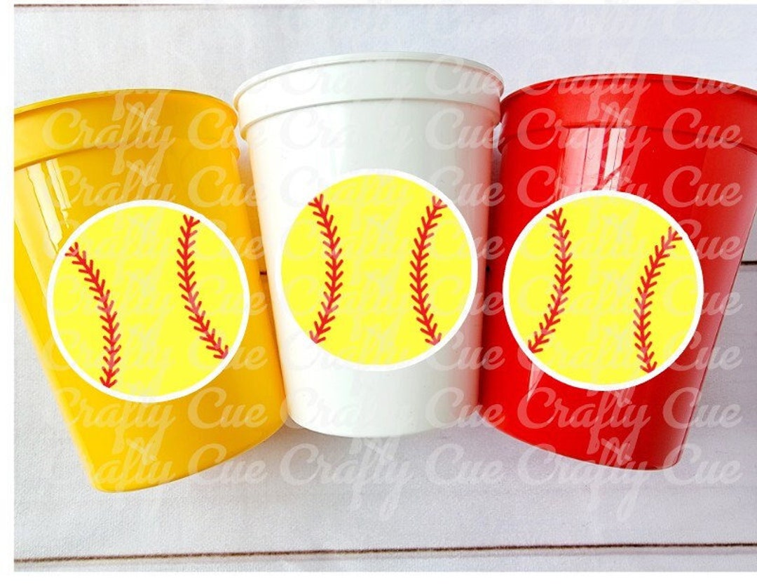 Softball PARTY CUPS - Softball Cups Softball Party Cups Softball ...