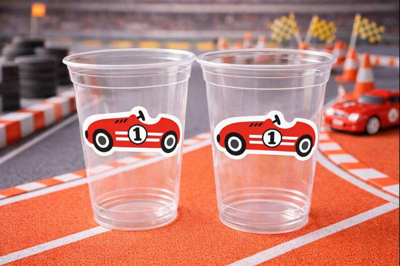 RACING PARTY CUPS - Race Car Cups Racing Birthday Cups Racing Birthday ...