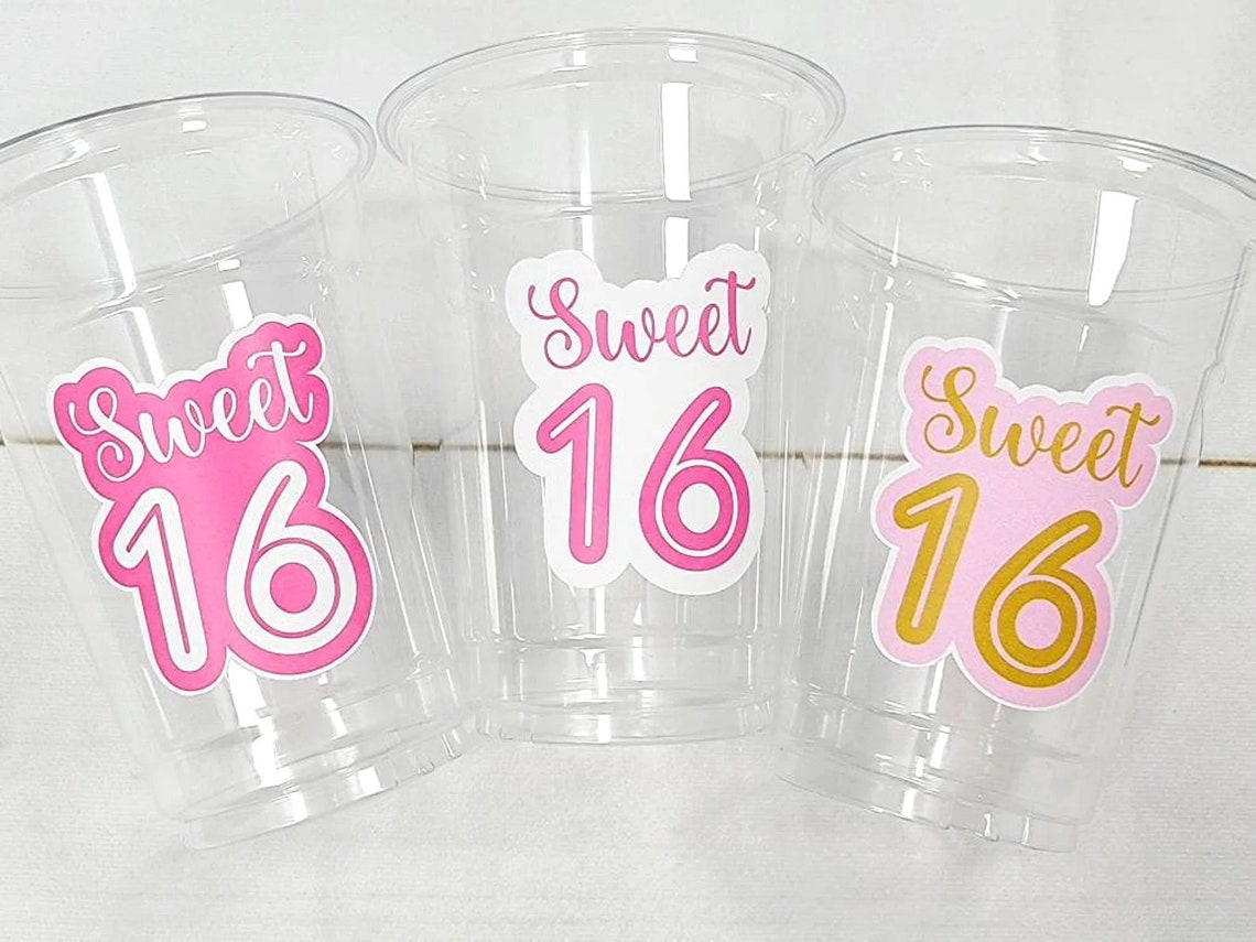 SWEET 16 PARTY Cups Sweet Sixteen Party Cups Sweet 16 Party - Etsy