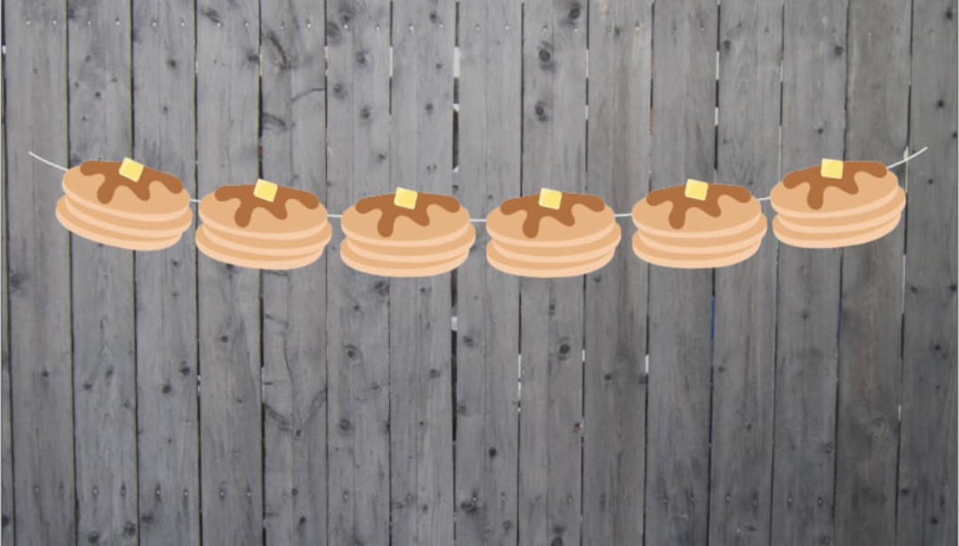 Pancake Garland, Pancake Banner, Pancakes and Pajamas, Slumber Party ...