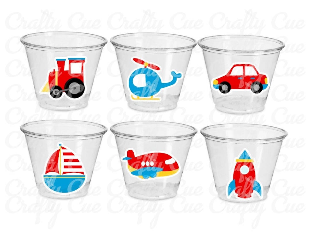 TRANSPORTATION PARTY CUPS - Transportation Birthday Party Car Party ...