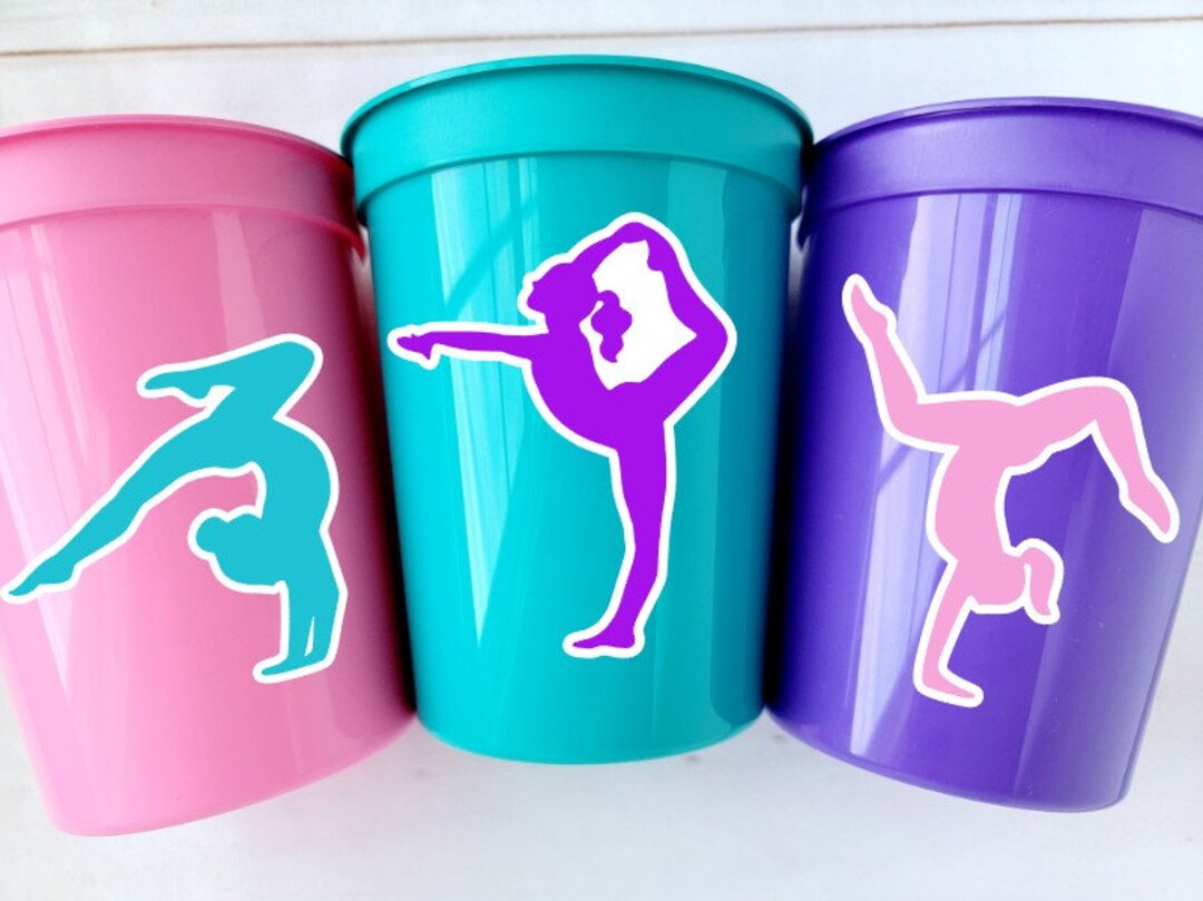 GYMNASTICS PARTY CUPS gymnast Party Cups Gymnastics Birthday - Etsy
