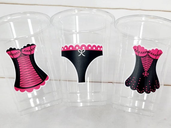 LINGERIE PARTY CUPS - Bachelorette Party Cups Girls Night Party Cups ...