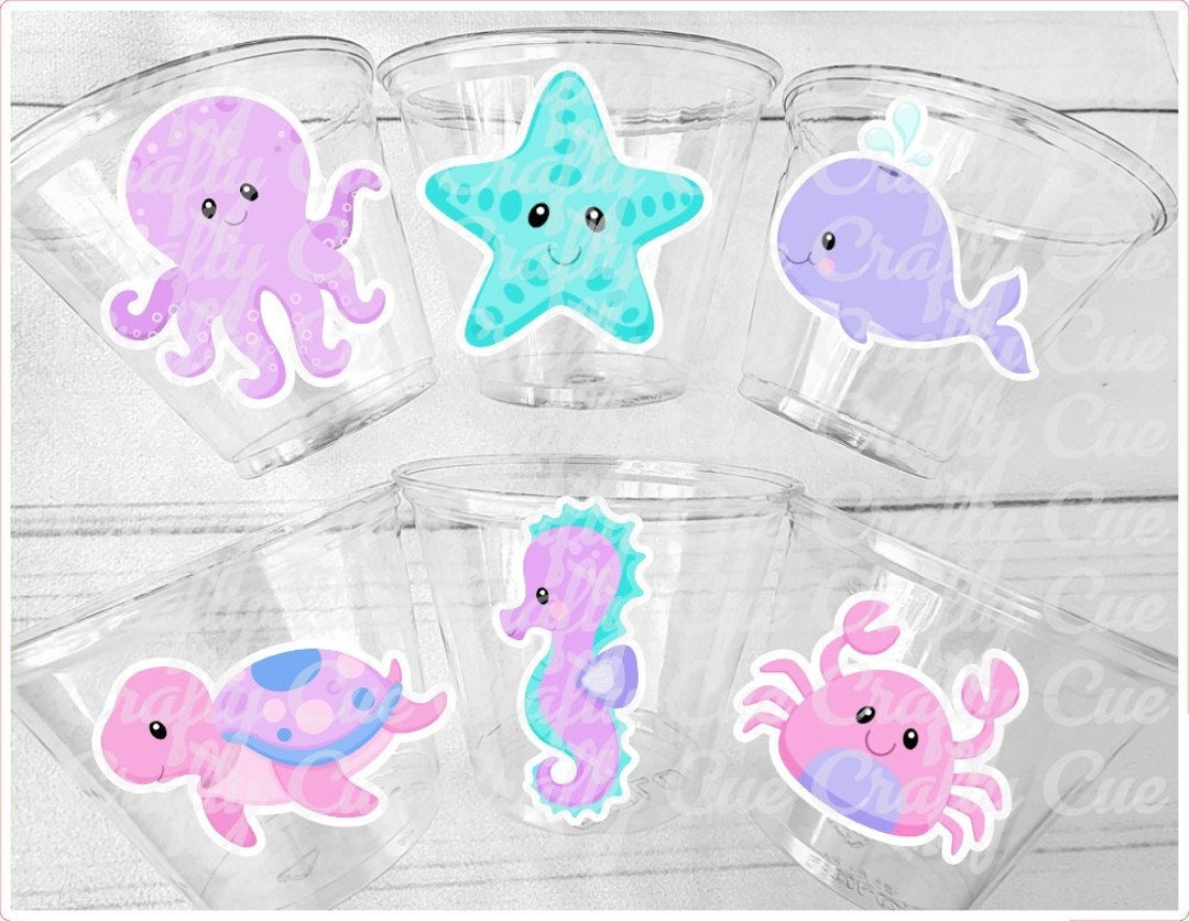 UNDER THE SEA Party Cups - Pink Under the Sea Birthday Under the Sea ...