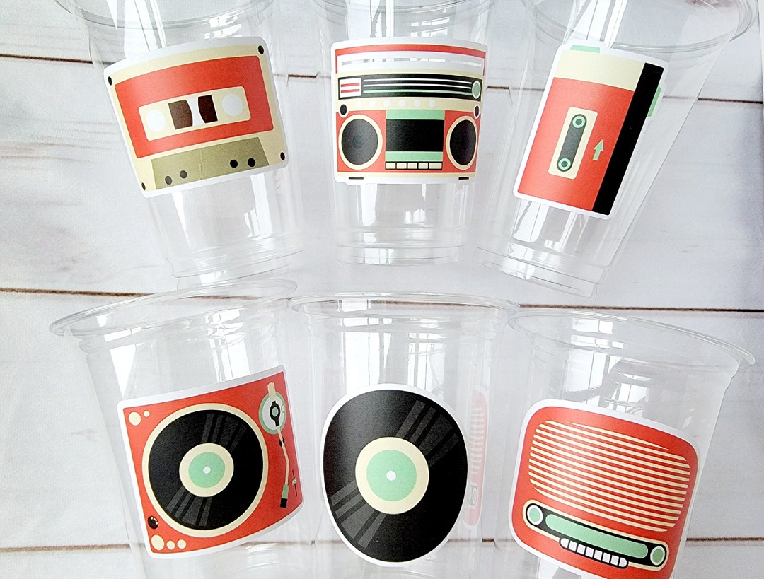 RETRO MUSIC PARTY Cups Retro Party Cups Music Party Cups Record Player ...