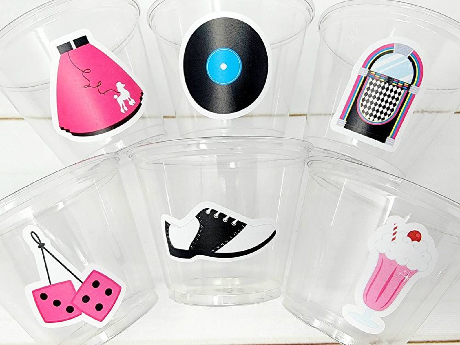 50'S PARTY CUPS - 50's Birthday Cups 50's Party Cups 50's Decorations ...
