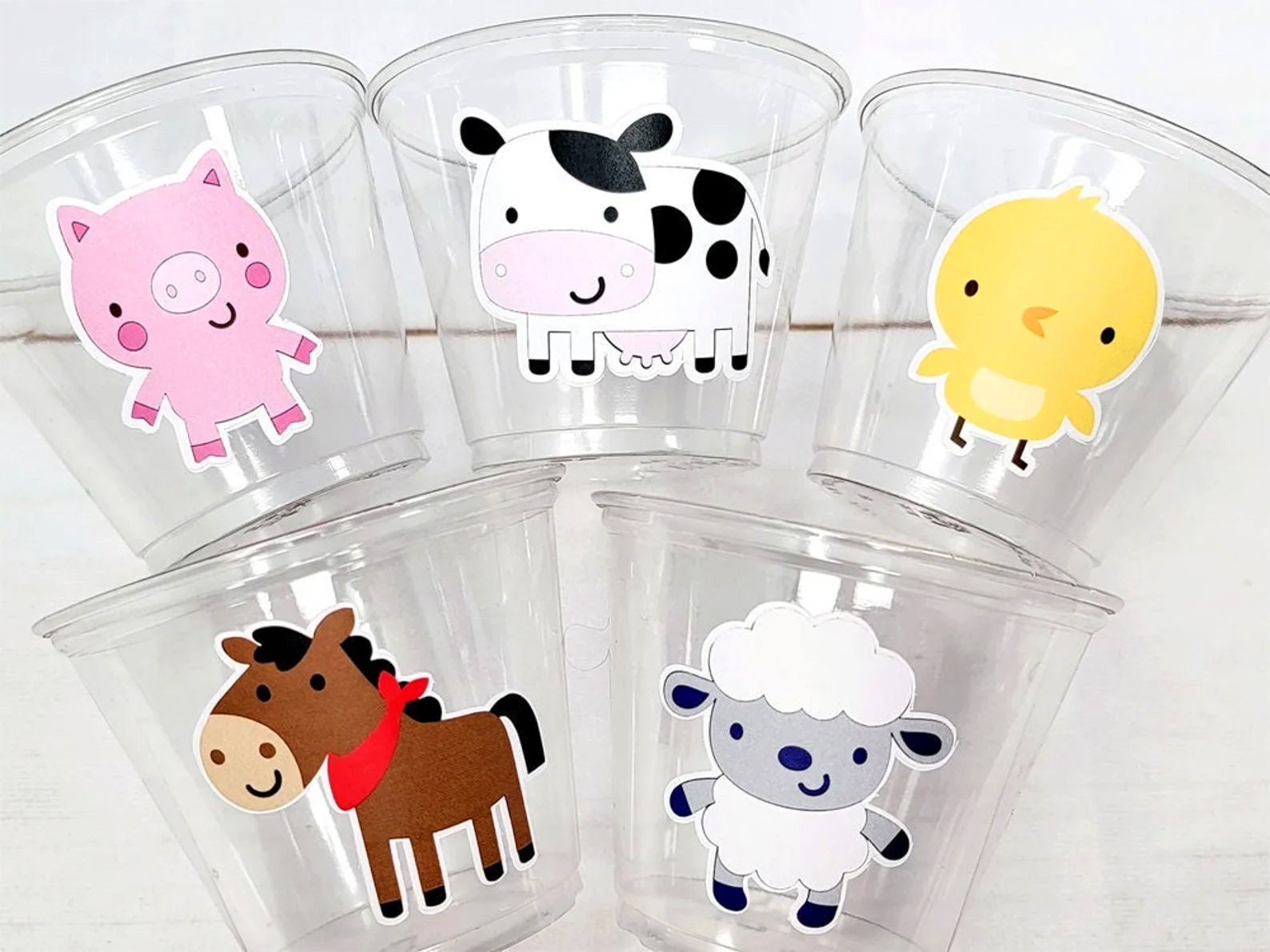 FARM PARTY Cups - Farm Cups Farm Animal Cups Farm First Birthday Farm ...