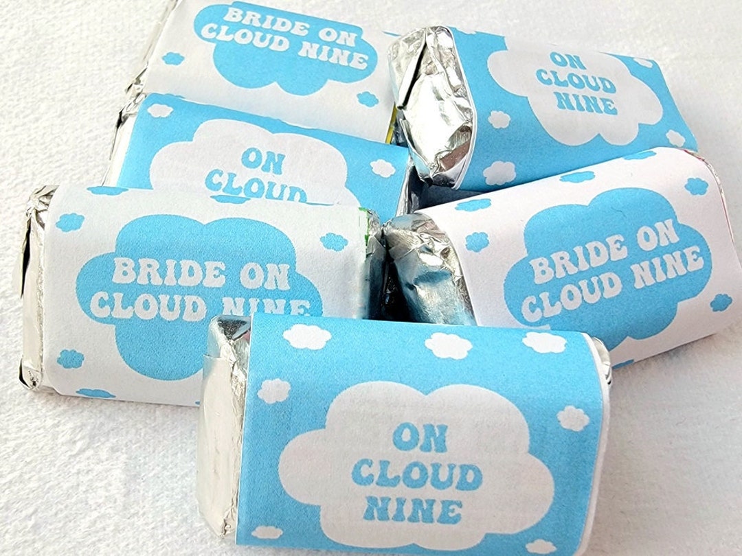 30 - Bride ON CLOUD NINE Stickers - Bachelorette Favors Candy Wrap ...