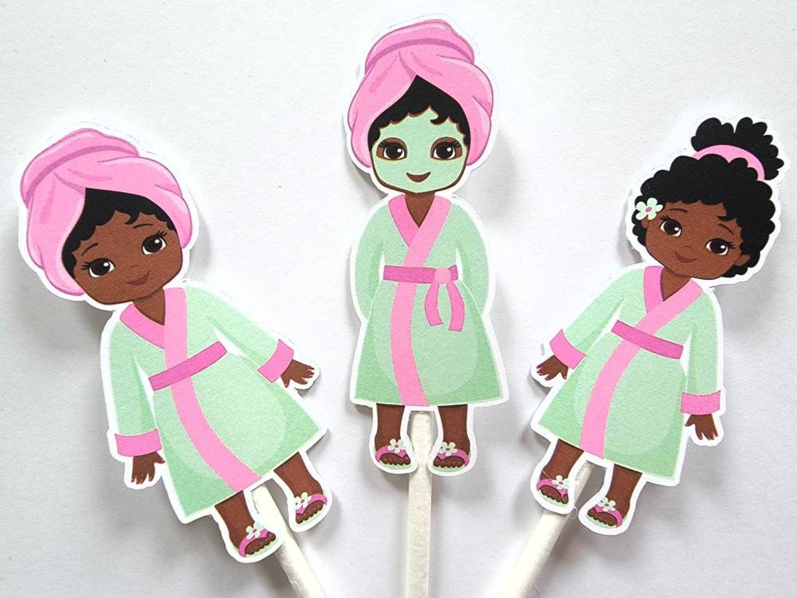 Spa Birthday Cupcake Toppers Spa Party Cupcake Toppers Spa - Etsy