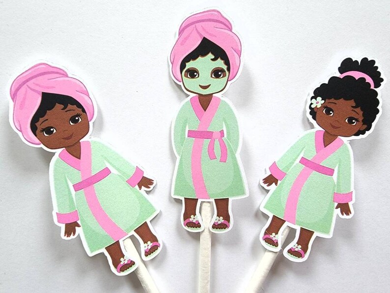 Spa Birthday Cupcake Toppers Spa Party Cupcake Toppers Spa - Etsy