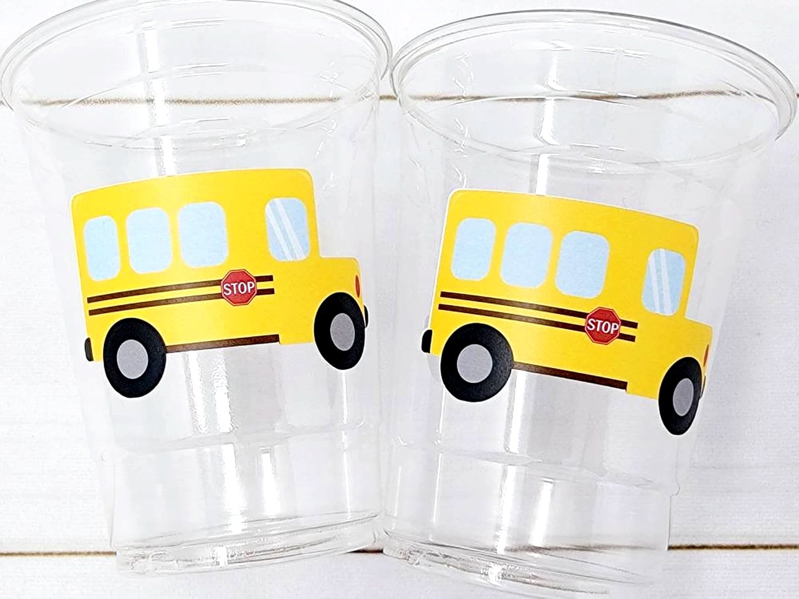 School Bus Party Cups School Cups School Bus Birthday School - Etsy