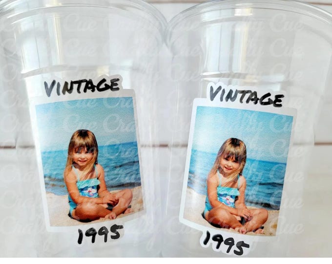 Custom Plastic Cups With Picture Personalized 40th Birthday Cups ...