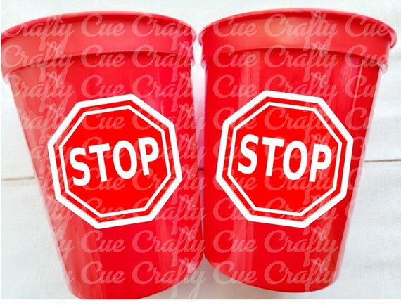 STOP SIGN CUPS - School Bus Party Cups Reusable School Cups School Bus ...