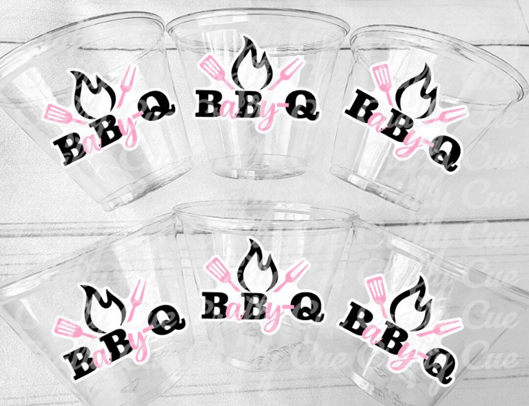 Baby-q Party Cups Pink BBQ Girl BBQ Baby Shower Party Pink Girl Bbq ...