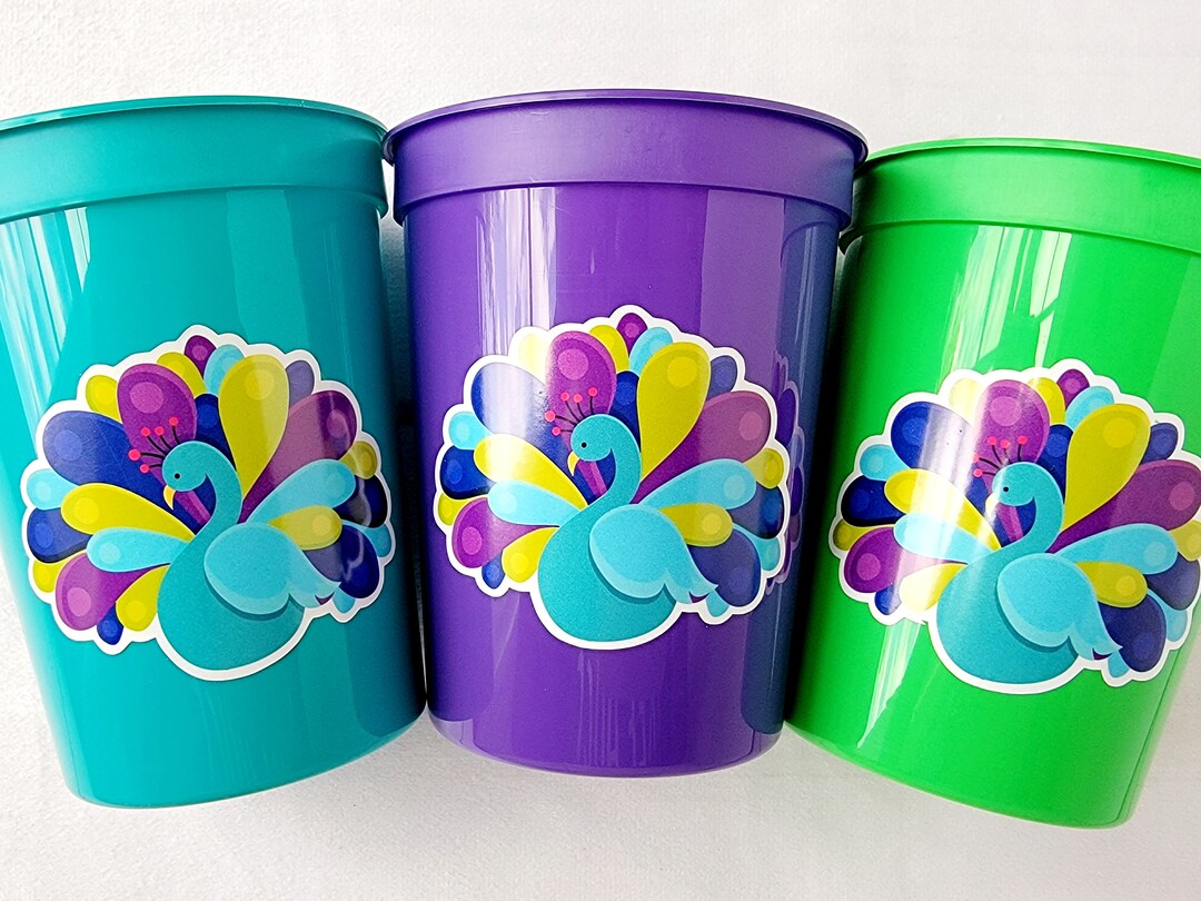 Peacock Party Cups Peacock Cups Peacock Decorations Peacock Birthday Peacock Party Peacock