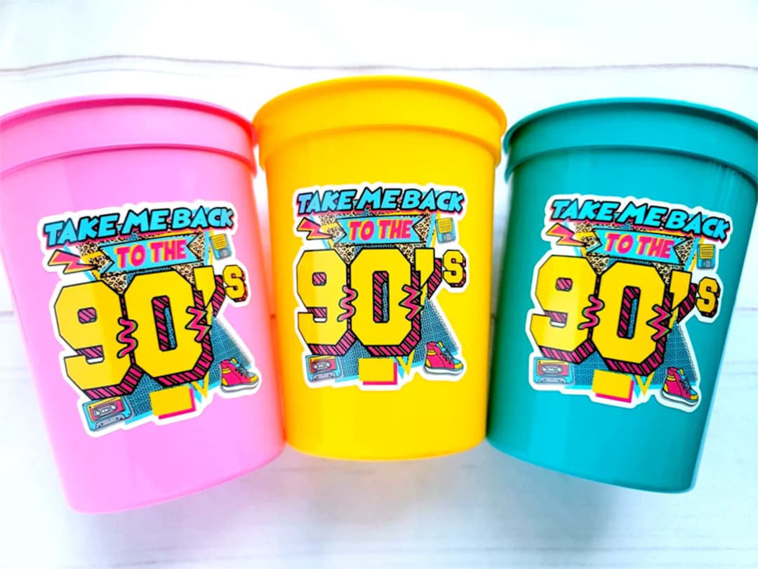 I Love the 90'S PARTY CUPS - 90's Birthday Cups 90's Party Cups 90's ...