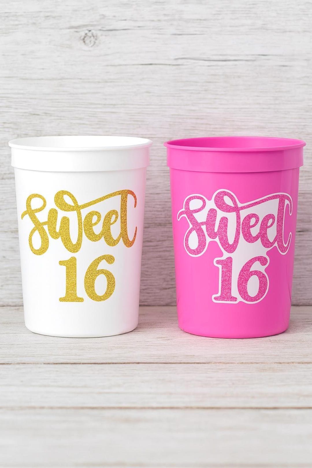 SWEET 16 PARTY Cups - Reuseable Sweet Sixteen Party Cups Sweet 16 Party ...