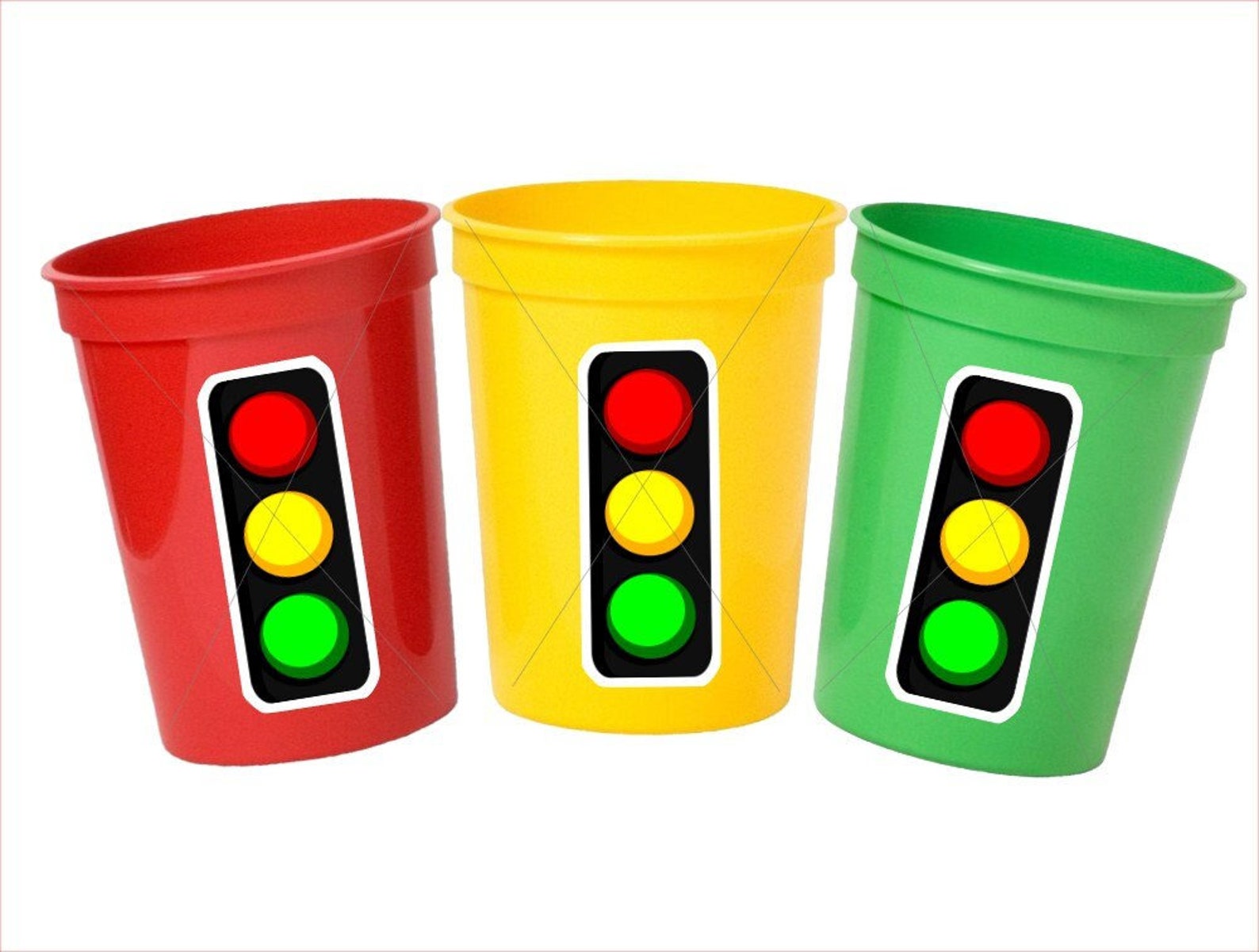 Traffic Light Cups Traffic Sign Cups Transportation Party - Etsy