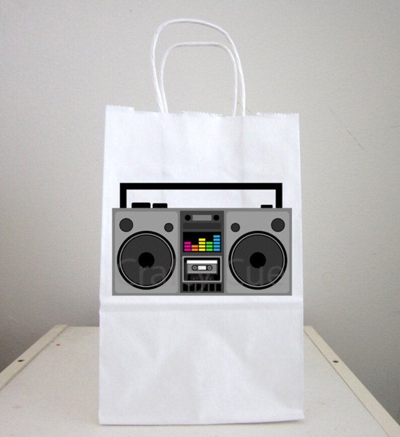 80's Party Goody Bags, Boom Box Goody Bags, 80's Favor Bags, 80's Gift ...