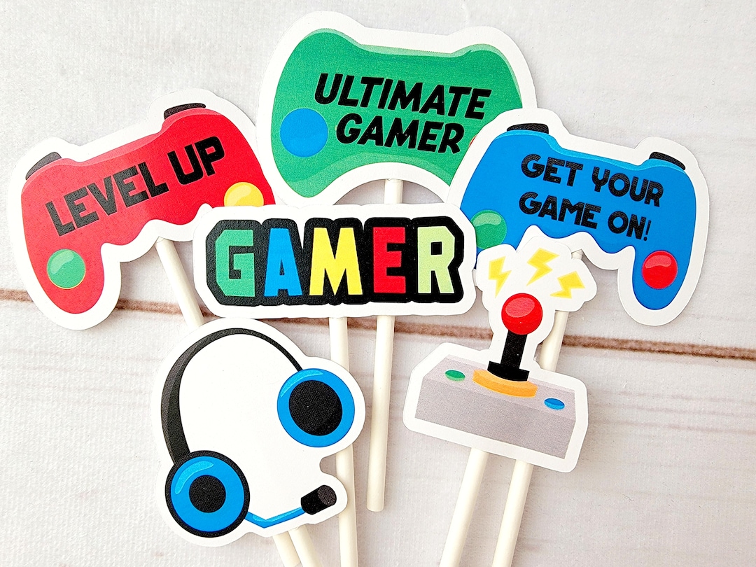 Video Game Cupcake Toppers - Gaming Cupcake Toppers - Gamer Cupcake ...