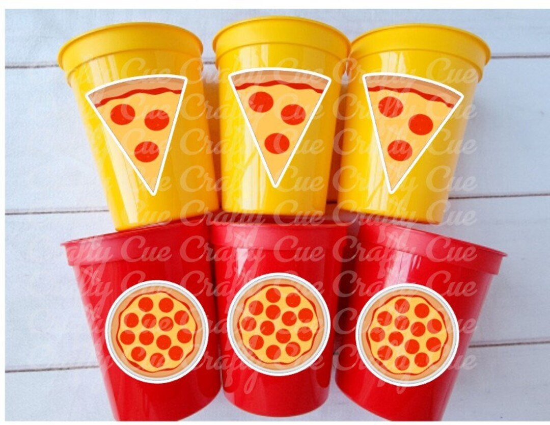 PIZZA PARTY CUPS - Pizza Cups Pizza Birthday Cups Pizza Party ...