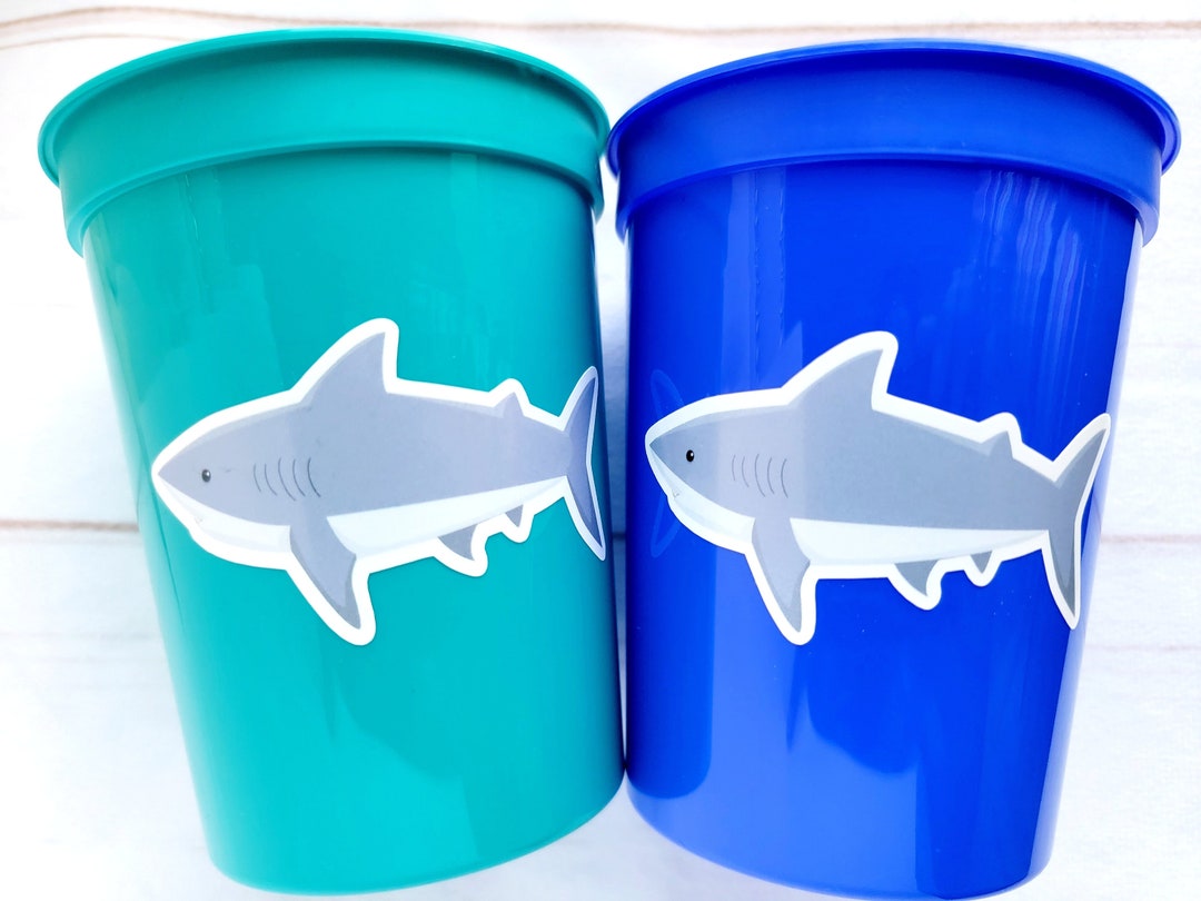 Shark Party Cups, Shark Treat Cups, Shark Birthday, Shark Birthday ...
