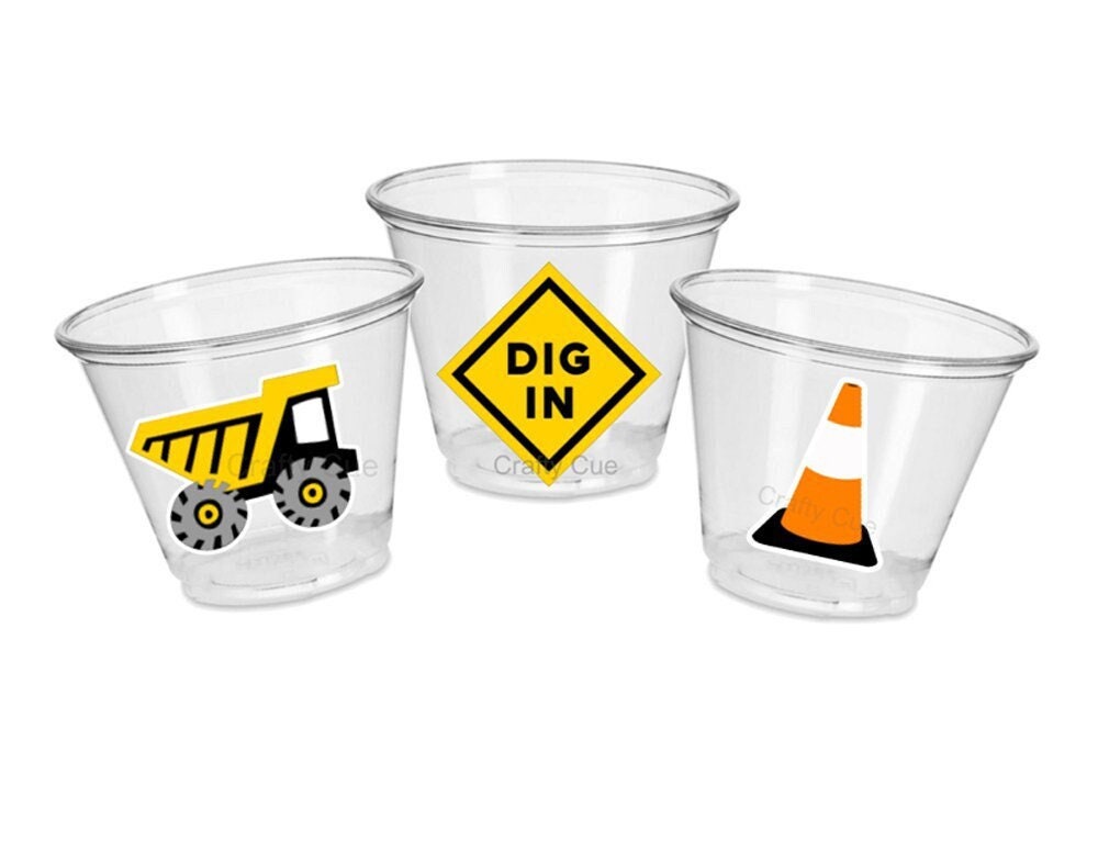 CONSTRUCTION PARTY CUPS Dig in Party Cups Construction Truck - Etsy