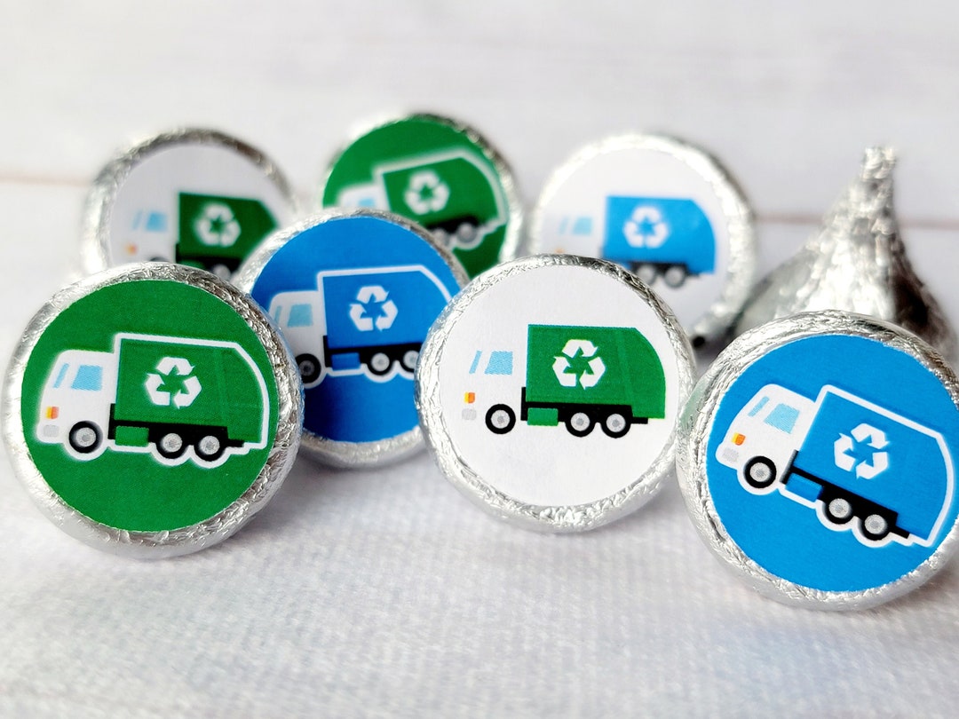 180 - Garbage Truck Stickers Recycle Truck Stickers Garbage Truck Favor ...
