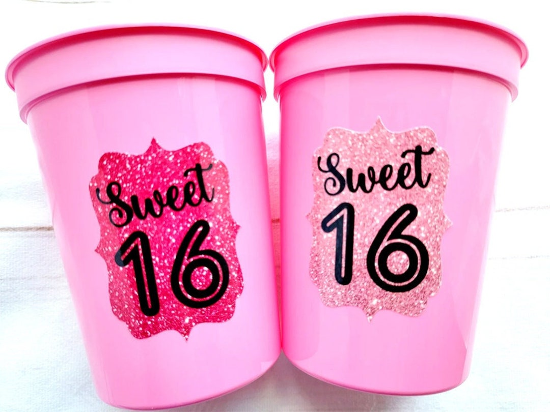 SWEET 16 PARTY Cups Reuseable Sweet Sixteen Party Cups Sweet - Etsy
