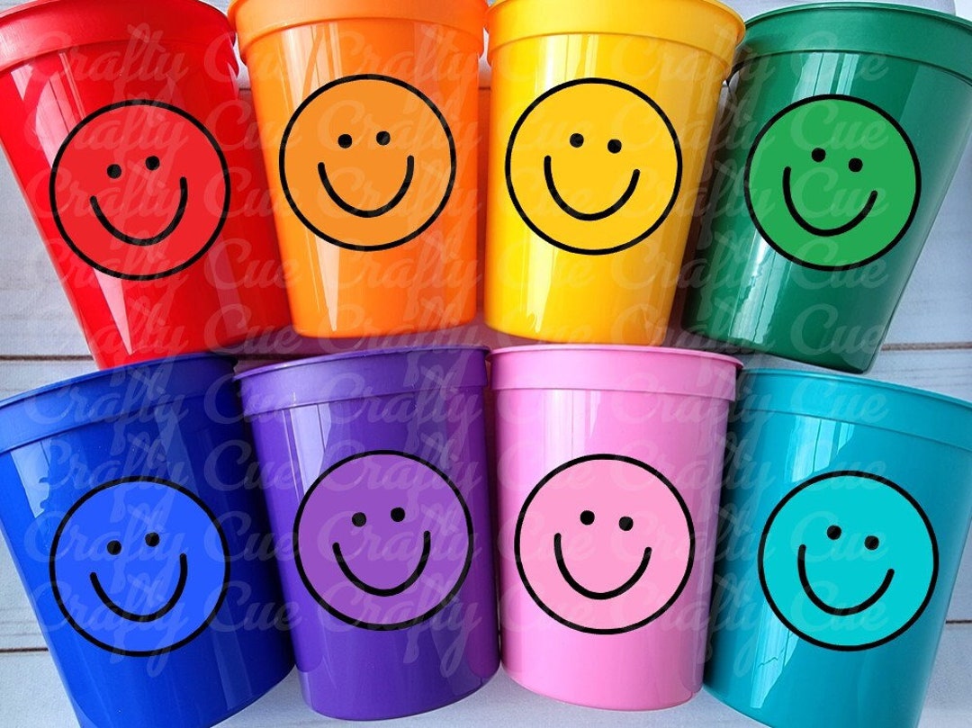 SMILEY FACE CUPS One Happy 1st Birthday Happy Smiley Face First ...