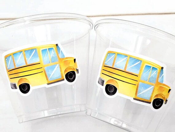 School Bus Party Cups, School Bus Treat Cups, School Bus Birthday ...
