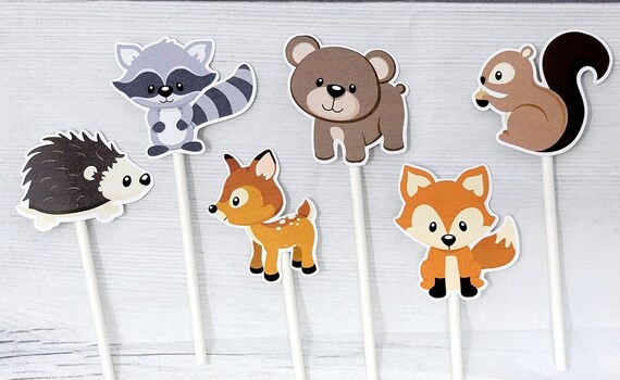 Woodland Animal Cupcake Toppers, Woodland Cupcake Toppers, Forest ...
