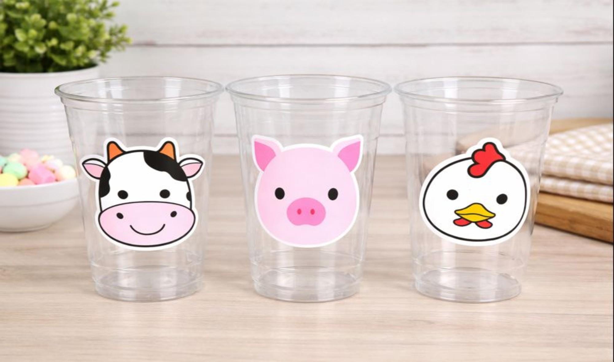 FARM PARTY Cups - Farm Cups Farm Animal Cups Farm First Birthday Farm ...