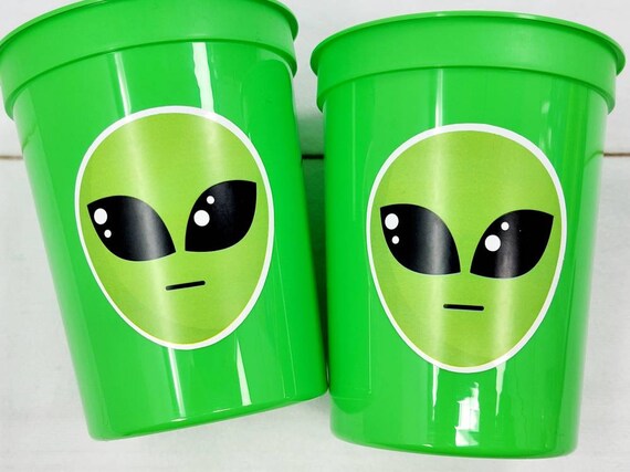 ALIEN PARTY CUPS -Alien Cups Alien Birthday Alien Party Alien Party ...