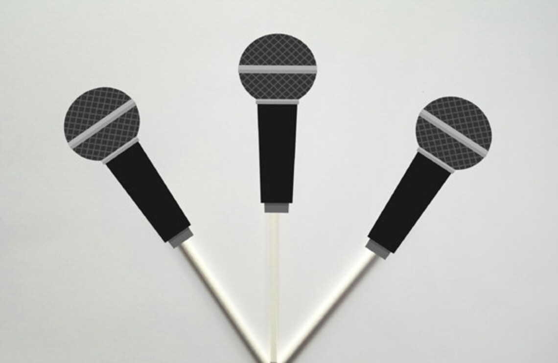Microphone Cupcake Toppers Music Cupcake Toppers - Etsy