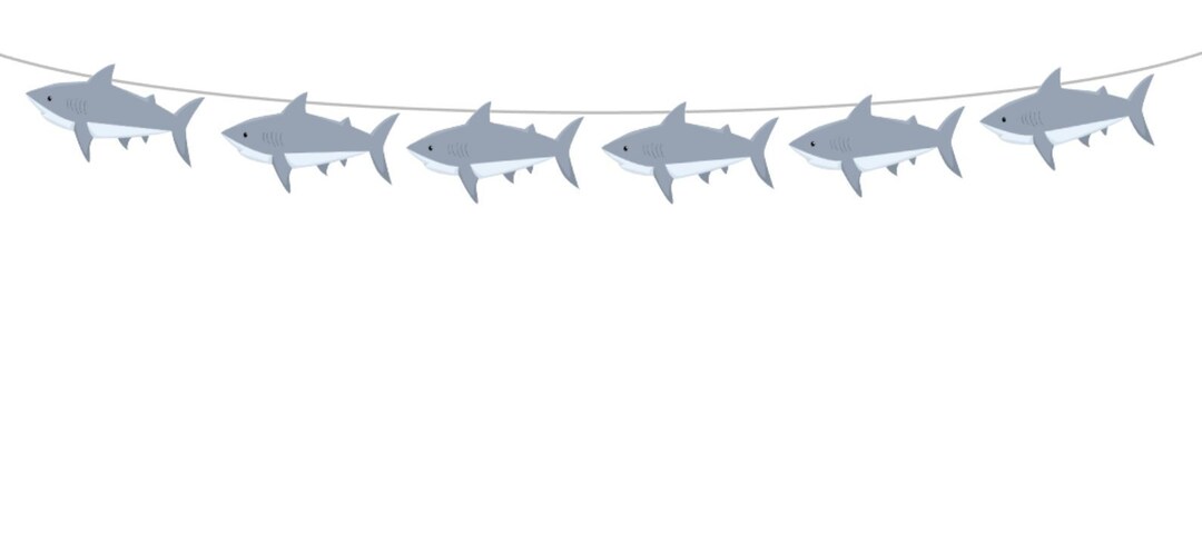 Shark Banner, Shark Garland, Space Banner, Space Garland, Shark Party ...