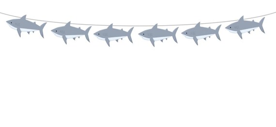 Shark Banner, Shark Garland, Space Banner, Space Garland, Shark Party ...