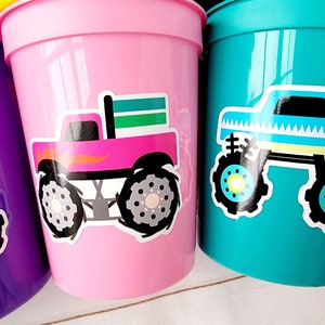 MONSTER TRUCK PARTY Cups - Monster Truck Treat Cups Monster Truck ...