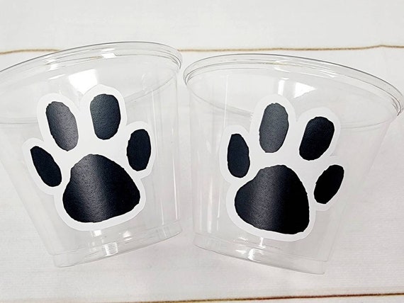 PAW PRINT PARTY Cups Dog Party Cups Paw Cups Puppy Party - Etsy