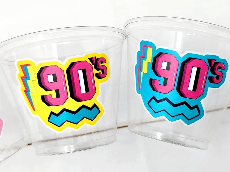 I Love the 90'S PARTY CUPS - 90's Birthday Cups 90's Party Cups 90's ...