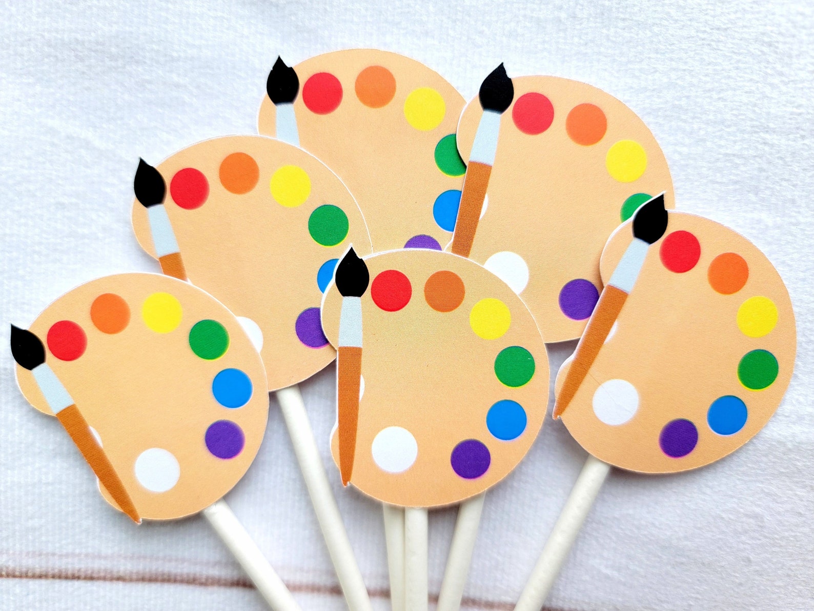 Art Party Cupcake Toppers, Paint Party Cupcake Toppers, Painting ...