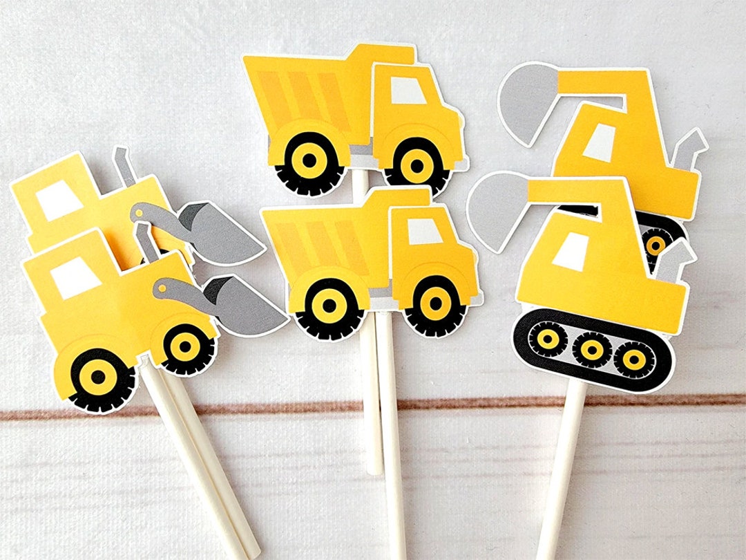 Construction Cupcake Toppers, Construction Party Cupcake Topper ...