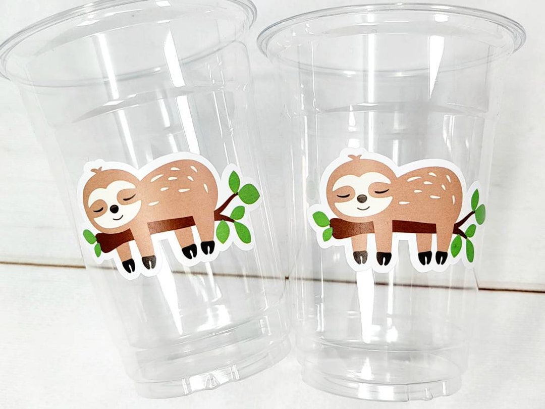 SLOTH PARTY CUPS - Sloth Cups Sloth Birthday Cups Sloth Baby Shower ...