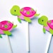 Turtle Cupcake Toppers - Turtle Birthday - Turtle Baby Shower - Girl ...