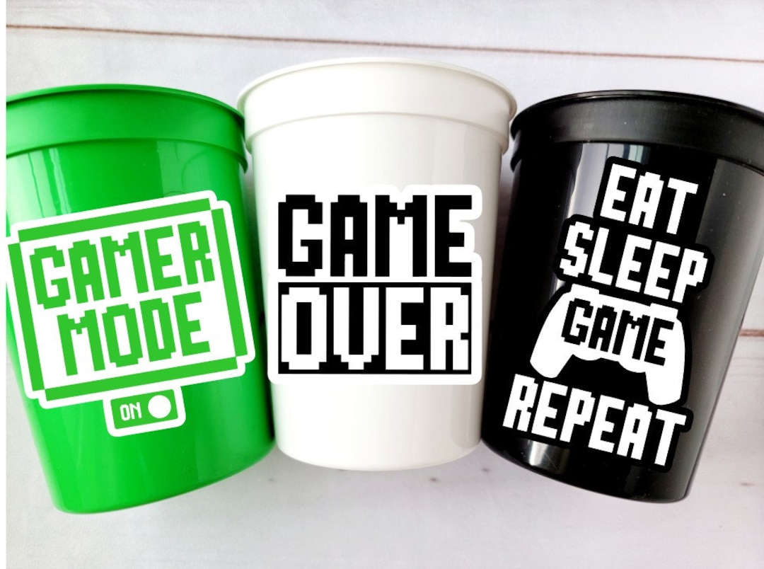 VIDEO GAME PARTY Cups Video Game Cups Video Game Party Cups Level up ...