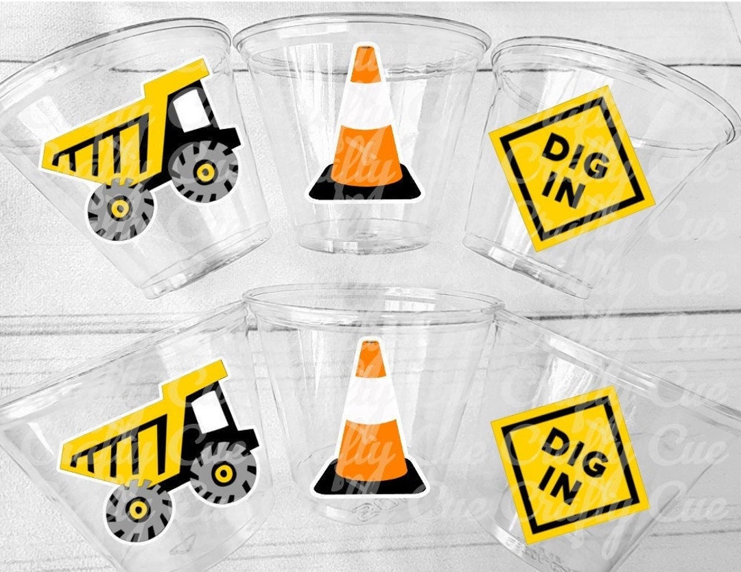 CONSTRUCTION PARTY CUPS - Dig in Party Cups Construction Truck Cups ...